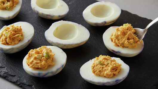 Spiderweb Deviled Eggs Recipe - Tablespoon.com