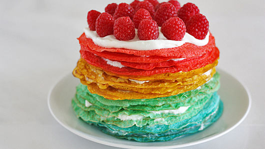Rainbow Crepe Cake Recipe - Tablespoon.com