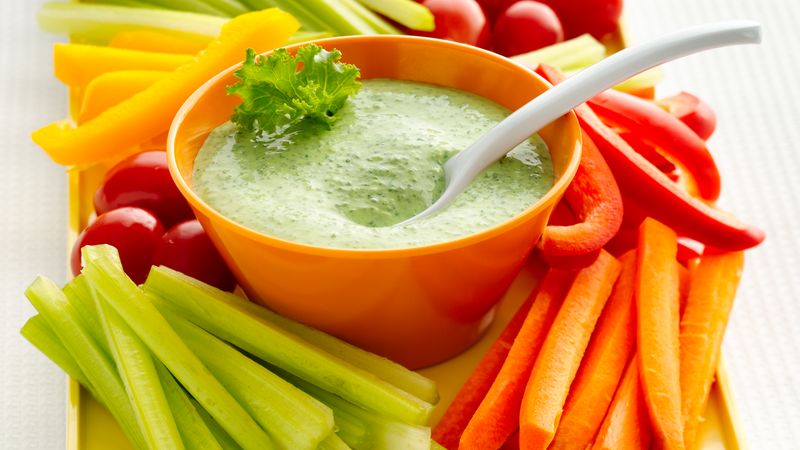 Gluten-Free Creamy Kale Dip with Veggie Dippers Recipe - BettyCrocker.com