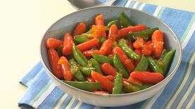 Orange-Glazed Carrots and Sugar Snap Peas Recipe - BettyCrocker.com