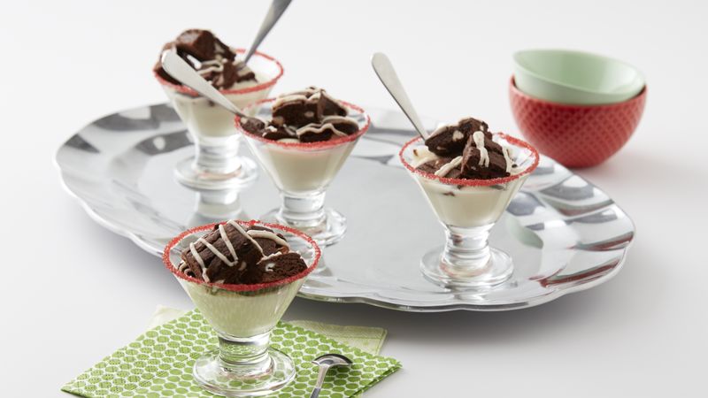 Spiked Peppermint Brownie Parfait Recipe - BettyCrocker.com