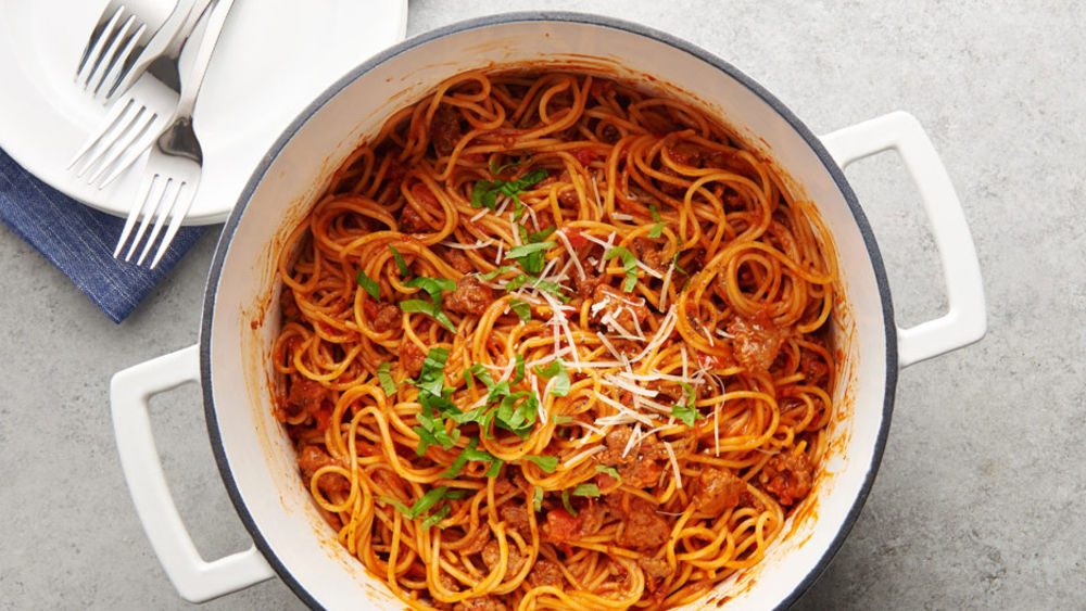 One-Pot Creamy Spaghetti Recipe - Pillsbury.com