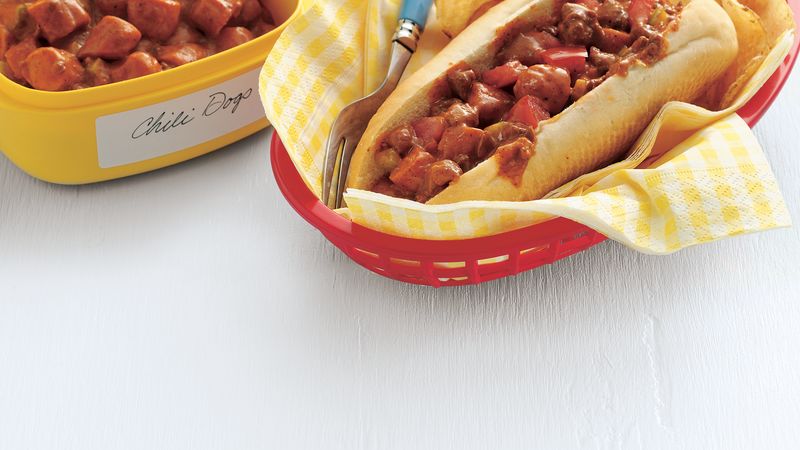 Cheesy Chili Dogs Recipe - Pillsbury.com