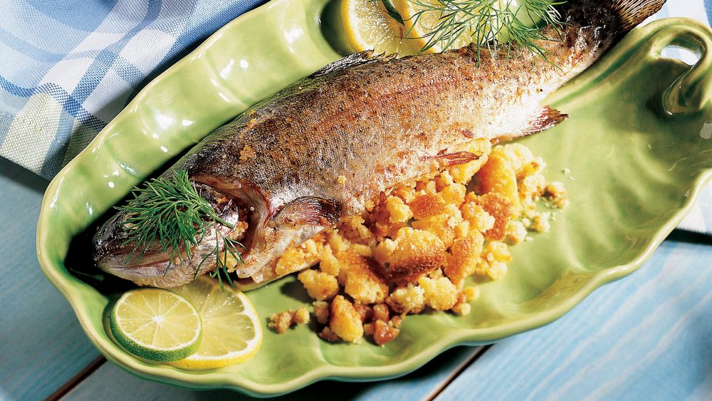 Cornbread-Pecan Stuffed Fish Recipe - Pillsbury.com