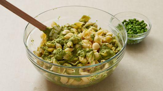Pesto Shells and Peas Pasta Recipe - Pillsbury.com