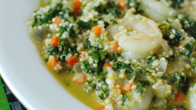 Quinoa and Shrimp Risotto with Kale Recipe - Tablespoon.com
