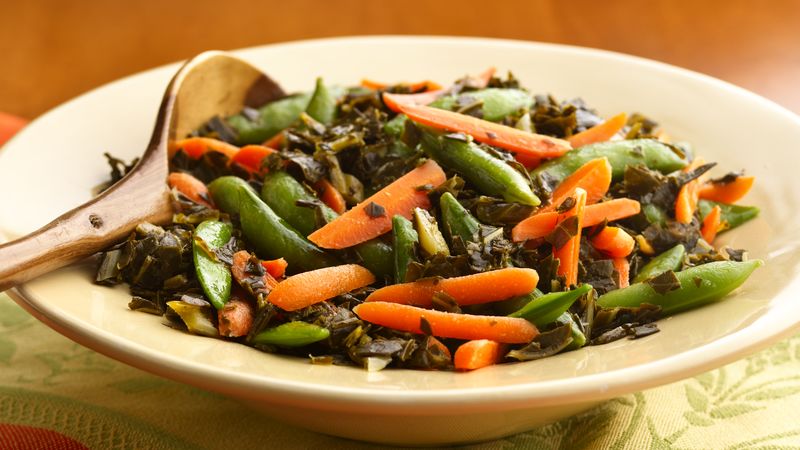 Pea Pods and Greens Medley Recipe - BettyCrocker.com