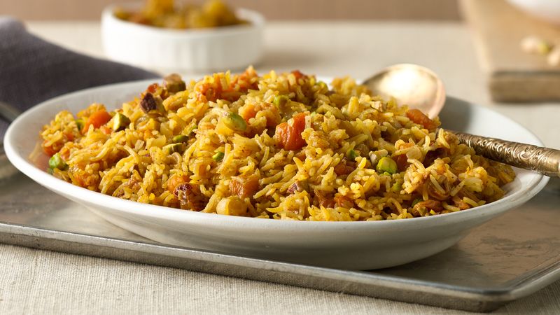 Jeweled Moroccan Pilaf with Pistachio Nuts Recipe - BettyCrocker.com