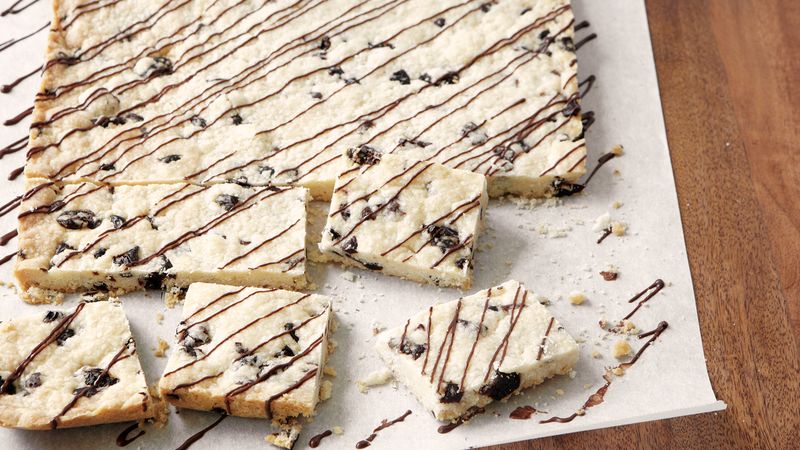 Chocolate-Glazed Cherry Shortbread Bars Recipe - BettyCrocker.com