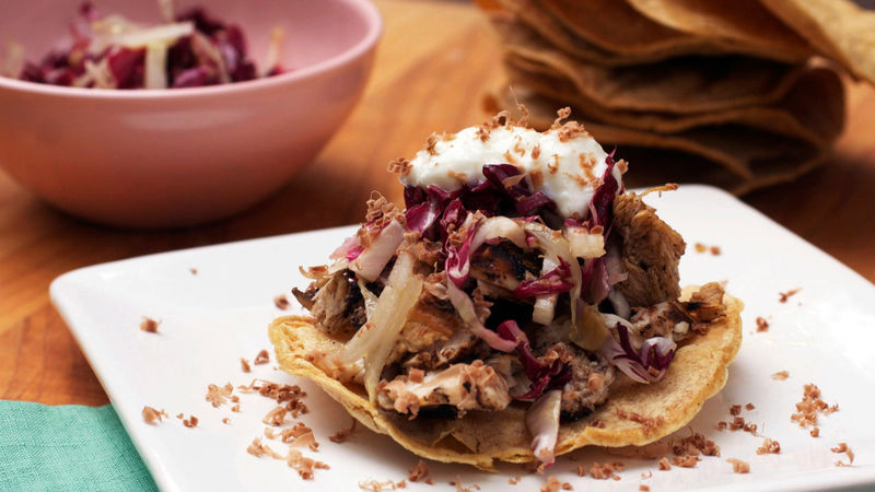 Chicken Mole Tostadas Recipe - BettyCrocker.com