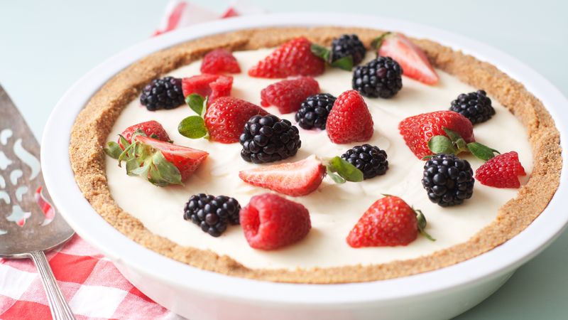 No-Bake Lemon Mousse Tart with Fresh Berries Recipe - BettyCrocker.com