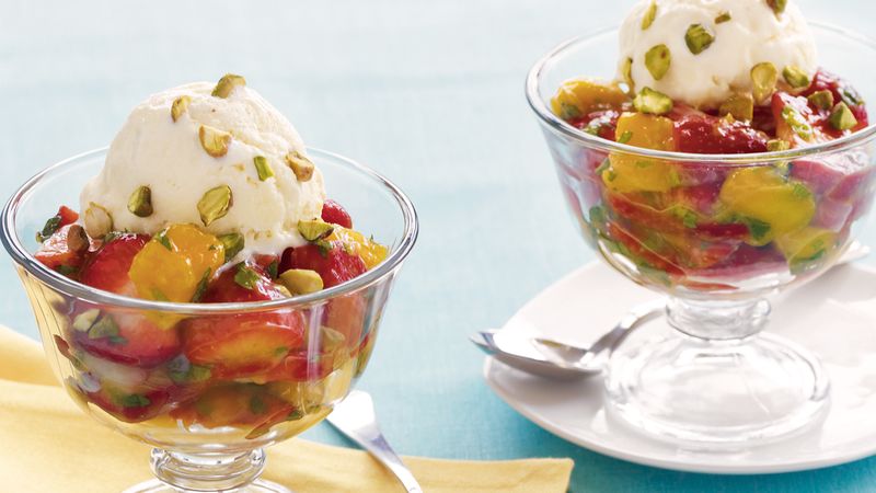 Strawberry Mango Mint Sundaes Recipe - Pillsbury.com