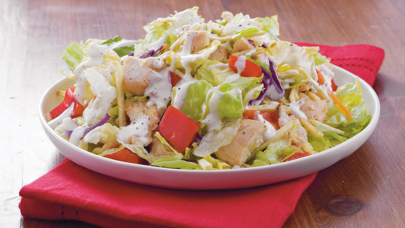 Shoestring Potato Chicken Salad Recipe - BettyCrocker.com