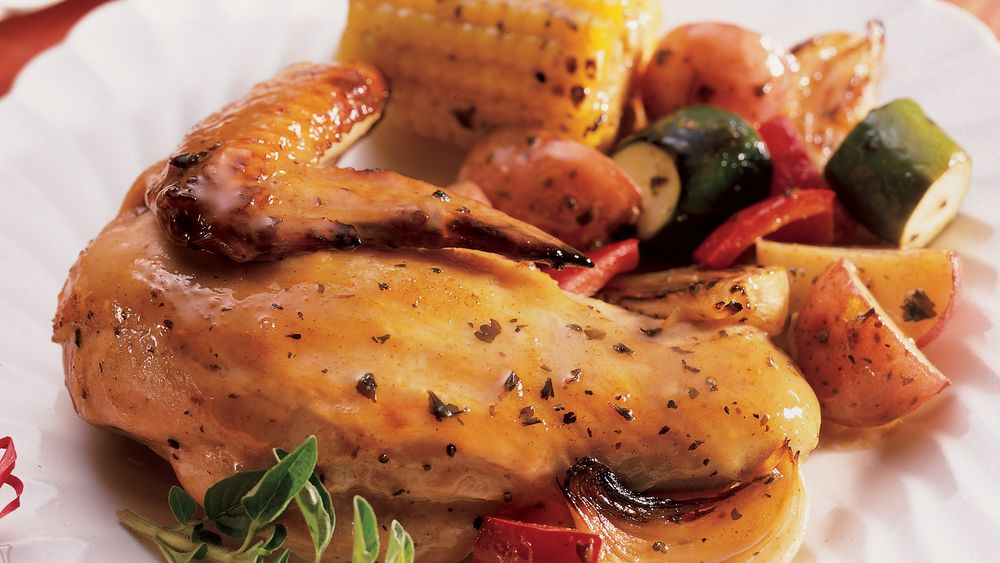 Oven-Roasted Italian Chicken and Veggies recipe from Pillsbury.com