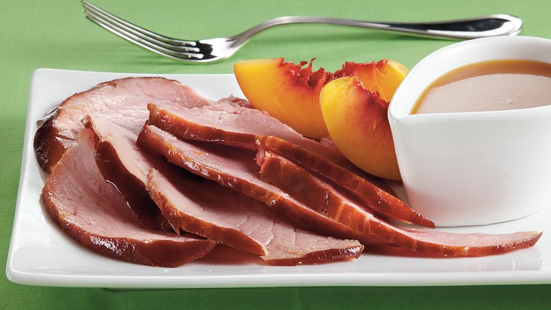 Slow-Cooker Peach-Glazed Ham Recipe - Pillsbury.com