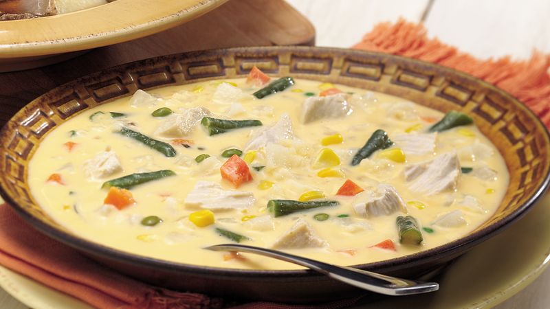 Cheesy Chicken-Vegetable Chowder Recipe - BettyCrocker.com