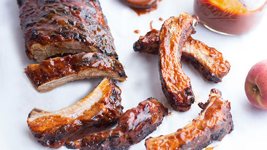 Grilled Chipotle Peach BBQ Ribs Recipe - Tablespoon.com