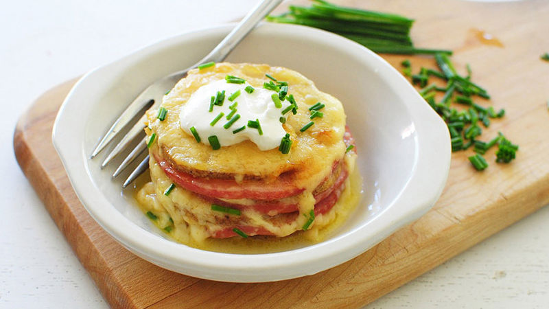 Cheesy Potato Stackers Recipe - Tablespoon.com