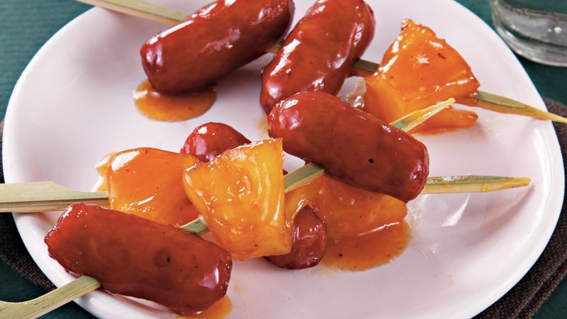 Slow-Cooker Pineapple Glazed Cocktail Sausages Recipe - BettyCrocker.com
