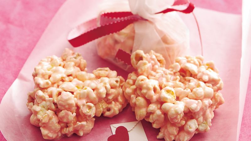 Puffy Pink Popcorn Hearts Recipe - BettyCrocker.com