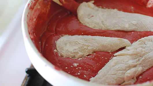 Red Velvet Battered Chicken Fingers Recipe - Tablespoon.com
