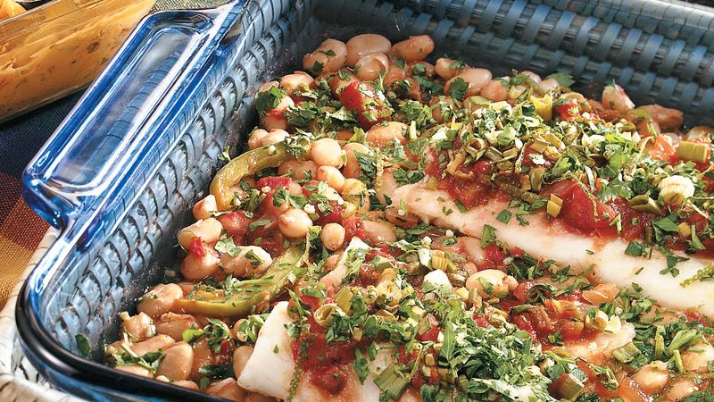 Salsa Cod with White Beans Recipe - BettyCrocker.com