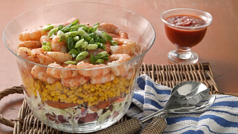 Layered Shrimp Boil Salad Recipe - BettyCrocker.com