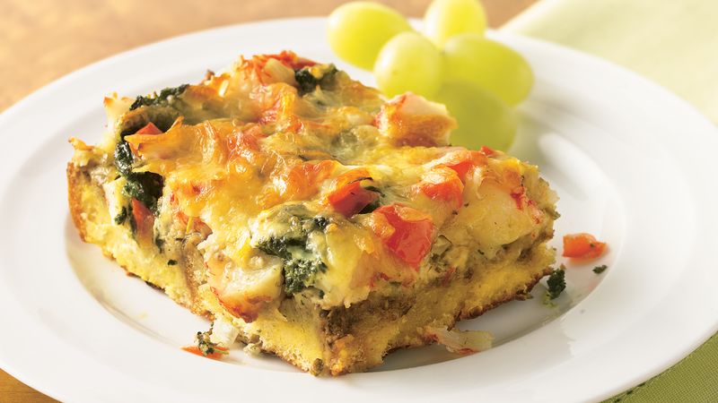 Crab and Spinach Strata Recipe - BettyCrocker.com
