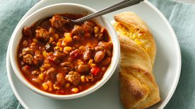 Cauldron of Chili with Spider Breads Recipe - Pillsbury.com
