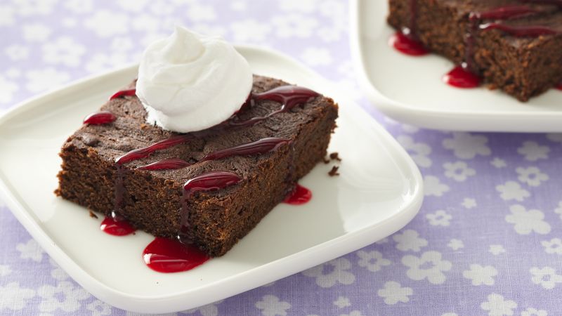 Brownies with Raspberry Coulis Recipe - BettyCrocker.com