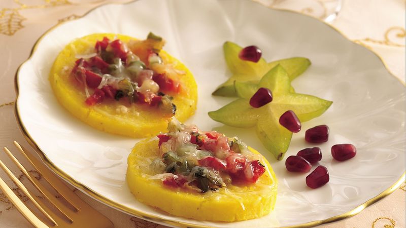 Polenta Rounds with Caramelized Vegetables Recipe - BettyCrocker.com
