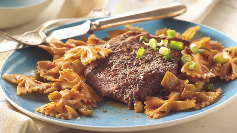 Peppered Beef with Pasta Recipe - BettyCrocker.com