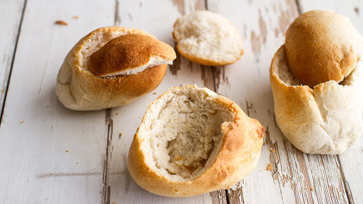 Pizza Stuffed Mini Bread Bowls Recipe - Tablespoon.com