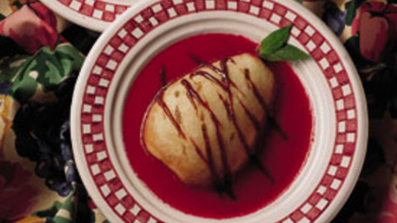 Grilled Pears with Raspberry Sauce Recipe - BettyCrocker.com