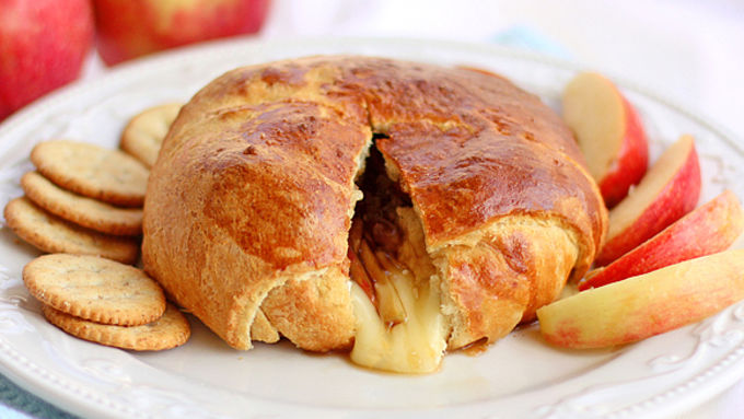 Crescent-Wrapped Baked Apple Brie Recipe - Tablespoon.com