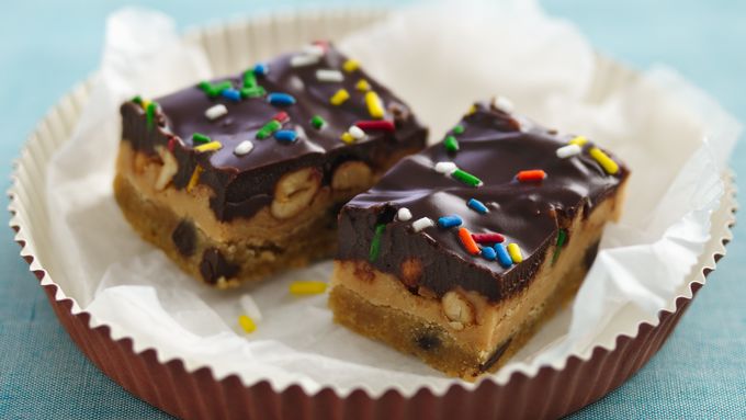 Fudge Jumble Bars Recipe Chocolate Peanut Butter Oatmeal Bars