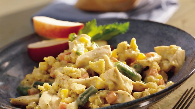 Chicken and Corn Bread Stuffing Casserole Recipe - Pillsbury.com