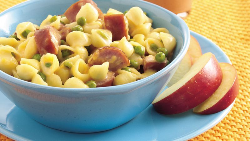 Mac and Cheese Shells with Sausage Recipe - BettyCrocker.com
