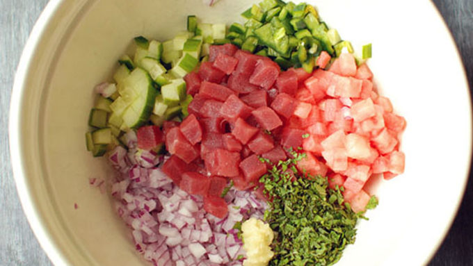 Watermelon Tuna Ceviche Recipe - Tablespoon.com